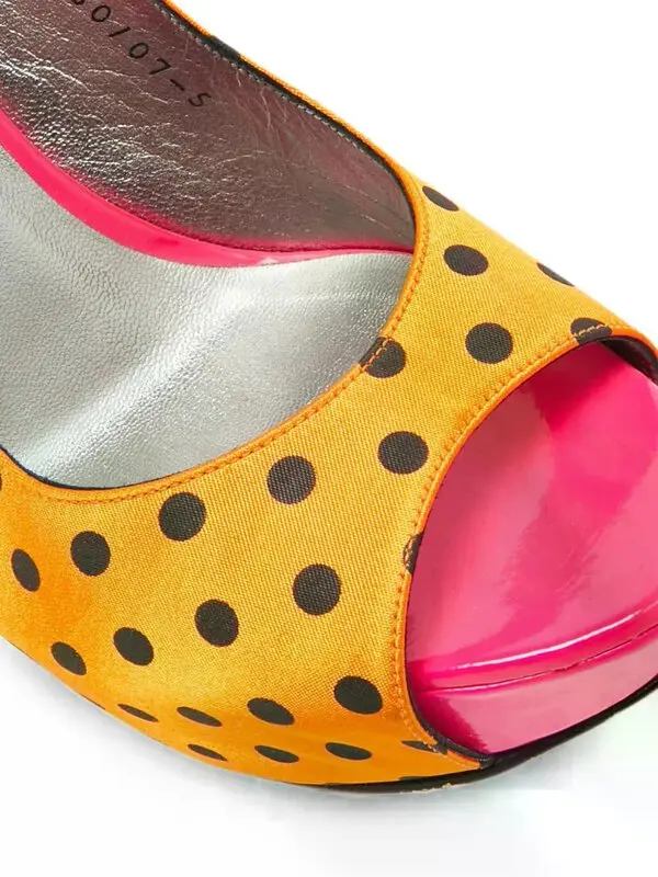 GINA Polka-dot Satin Heeled Sandals
