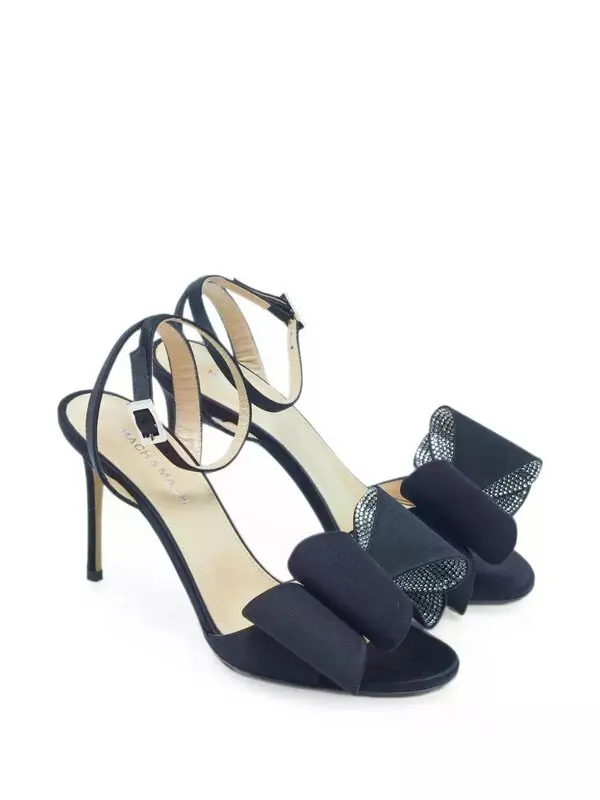 Mach & Mach Le Cadeau Bow Sandals - Black
