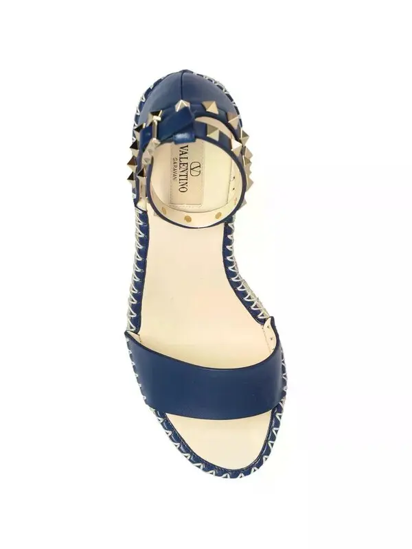 Valentino Garavani Rockstud Leather Wedge Sandals
