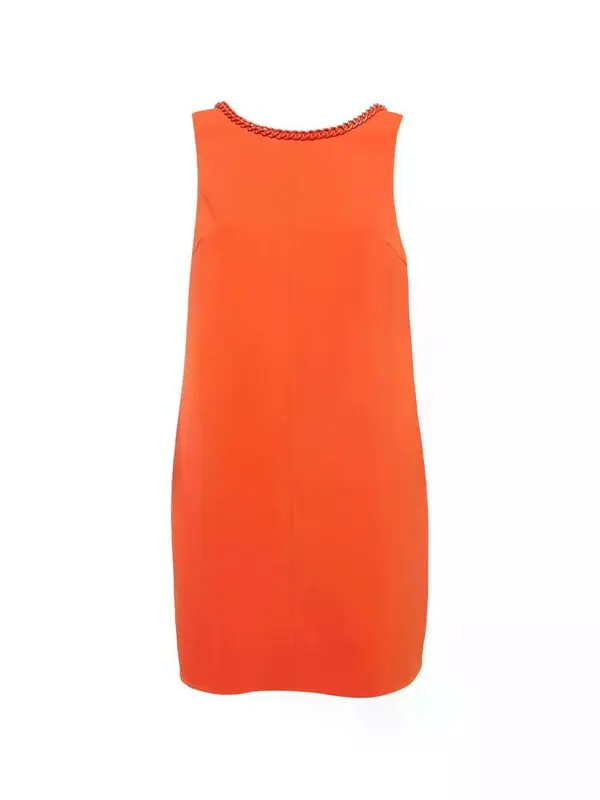 Elisabetta Franchi Crepe Mini Dress With Chain-link Trim