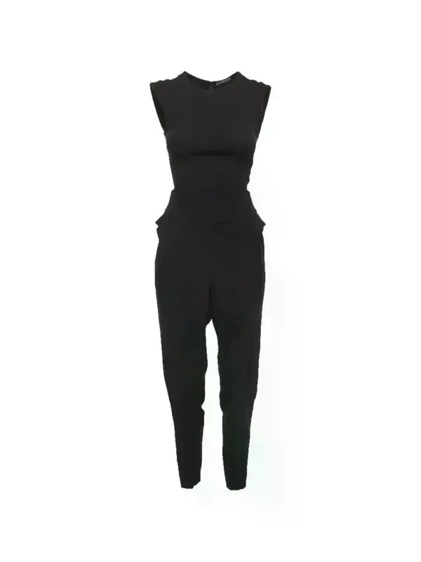 Alexander McQueen Cape Sleeve Crepe Jumpsuit