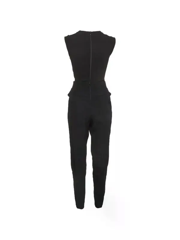 Alexander McQueen Cape Sleeve Crepe Jumpsuit