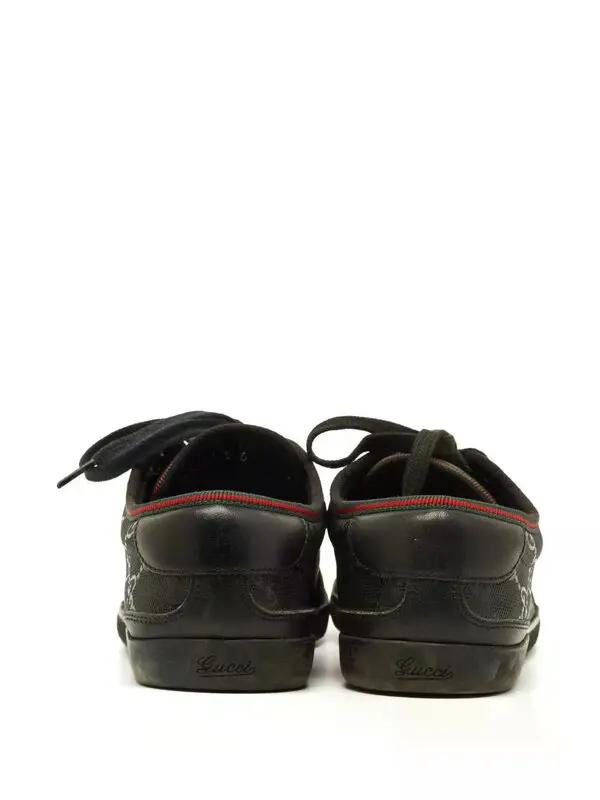 Gucci Gg Embossed Web Detail Lace Up Sneakers