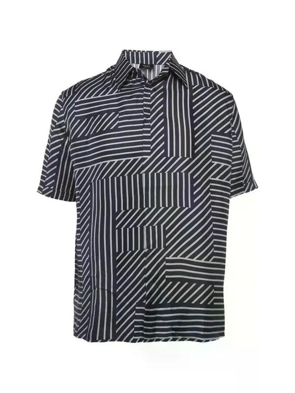 Fendi Striped Silk Shirt - Blue