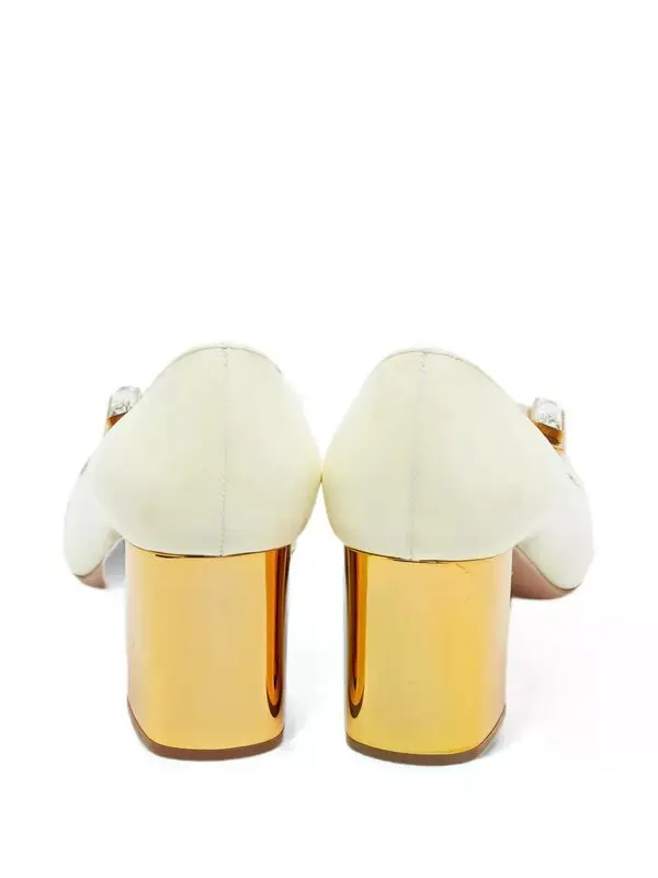 Prada Crystal-embellished Patent Leather Pumps