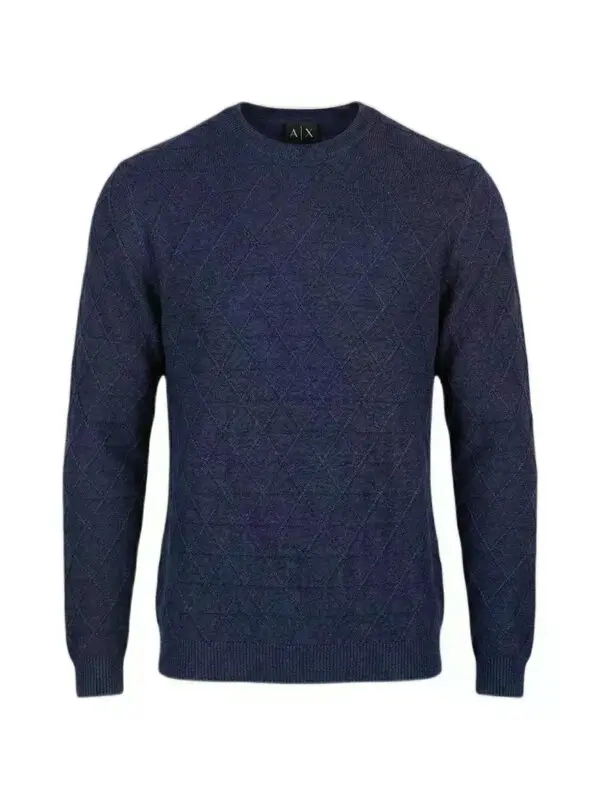 Emporio Armani Diamond-knit Sweater - Blue