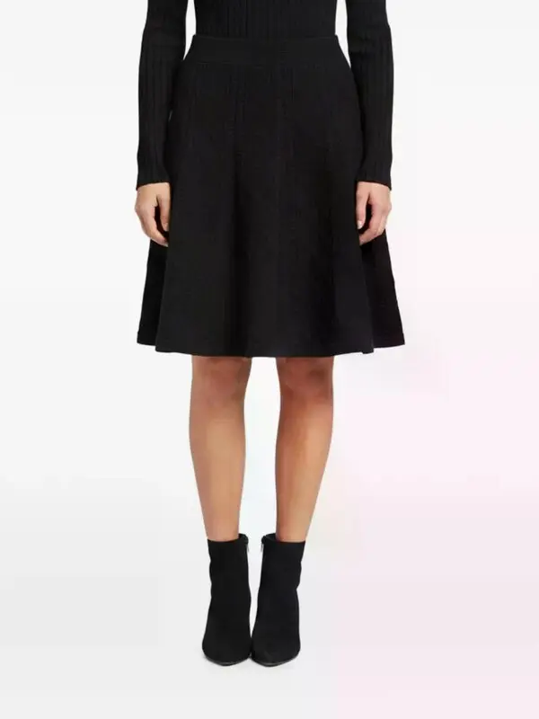 Sandro Ribbed Flared Midi Skirt
