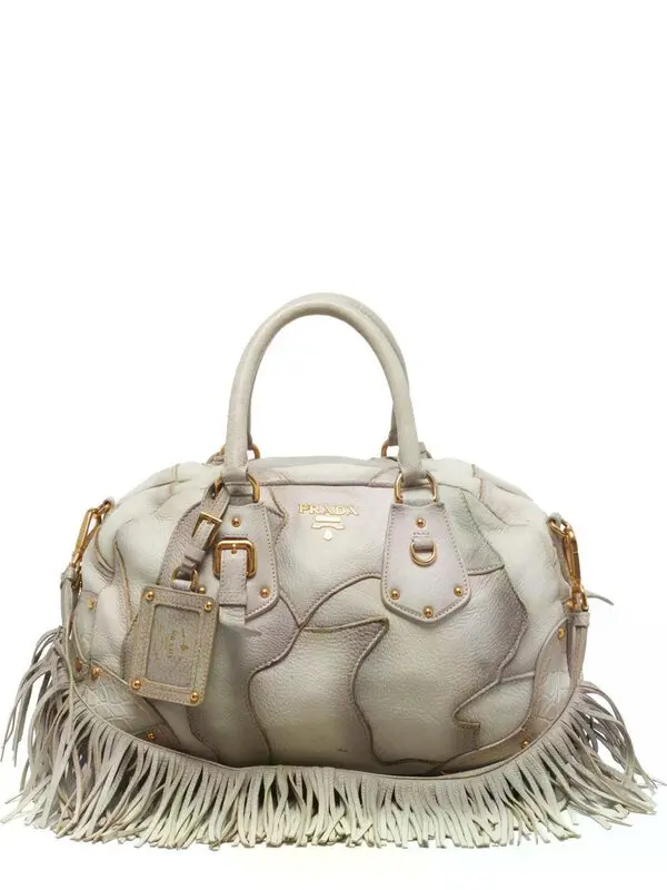 Prada Patchwork Fringe-trimmed Bowler Bag