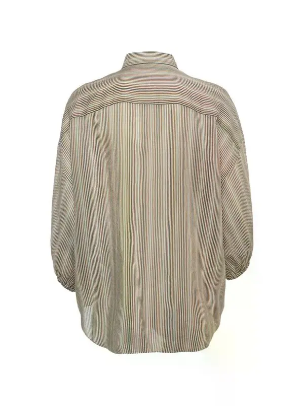Brunello Cucinelli Monili Embellished Striped Shirt