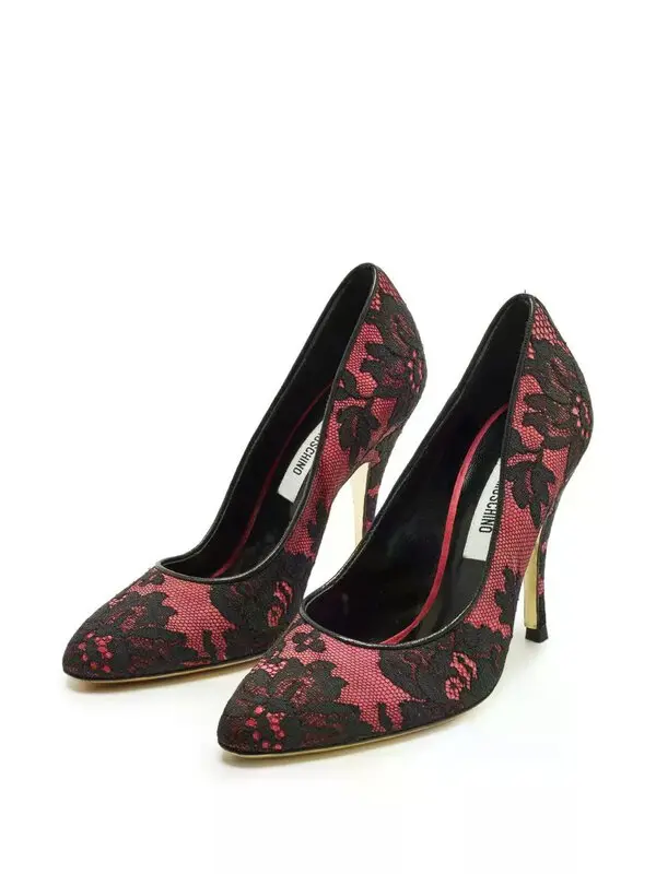 Moschino Lace Mesh Pumps - Red
