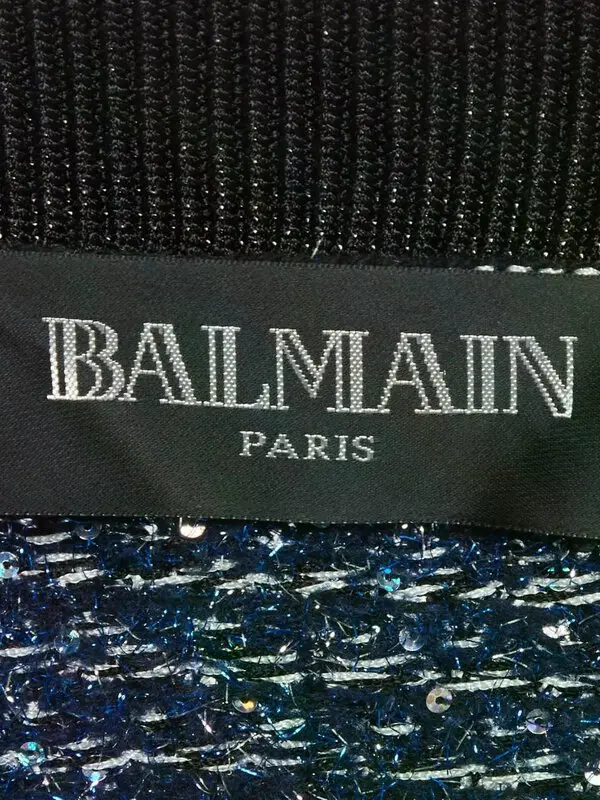 Balmain Open-front Sequined Tweed Jacket