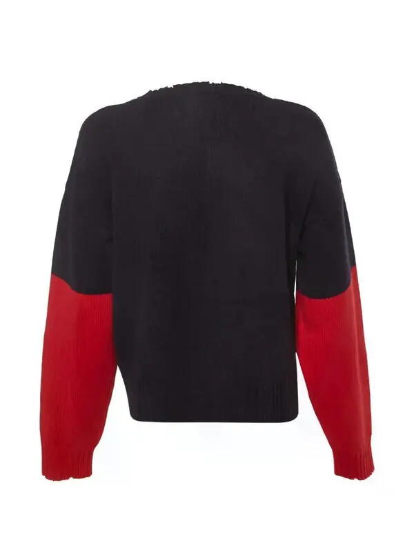 Zadig&Voltaire Distressed Colour-block Wool Sweater - Blue