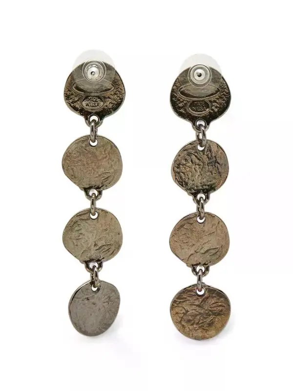 Oscar De La Renta Dark Textured Drop Earrings