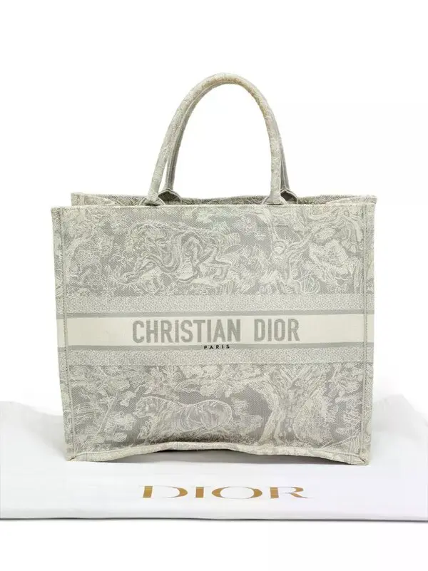 Dior Large Book Tote Bag - Grey