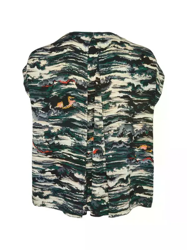 LOUIS VUITTON Printed V-neck Blouse