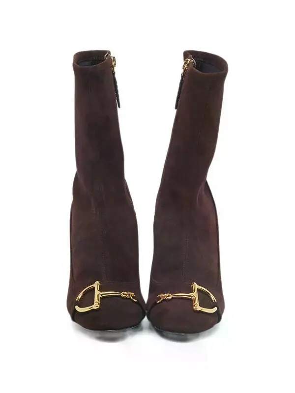 Gucci Horsebit Suede Ankle Boots