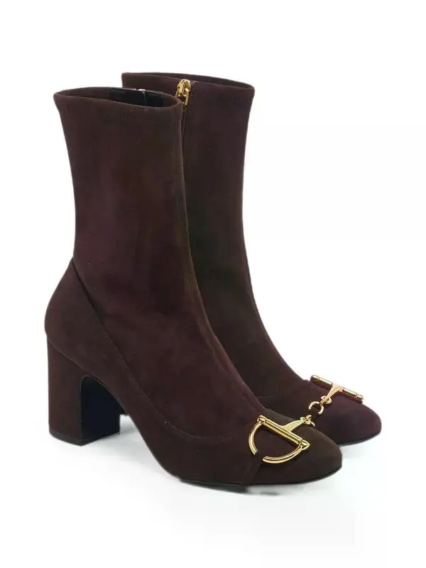 Gucci Horsebit Suede Ankle Boots