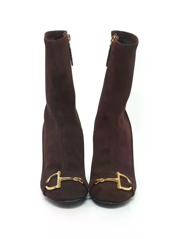 Gucci Horsebit Suede Ankle Boots