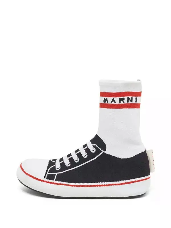 Marni Logo-print Sock-style Sneakers - Black
