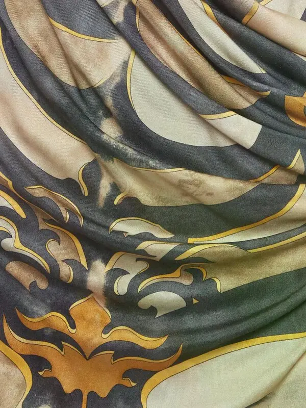 Emilio Pucci Abstract Print Silk Midi Dress