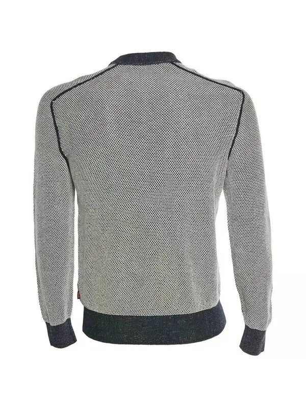 BOSS Two-tone Knit Crew Neck Sweater - Blue