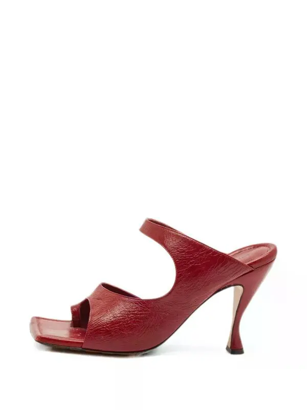Bottega Veneta Lido Calf Leather Slides - Red