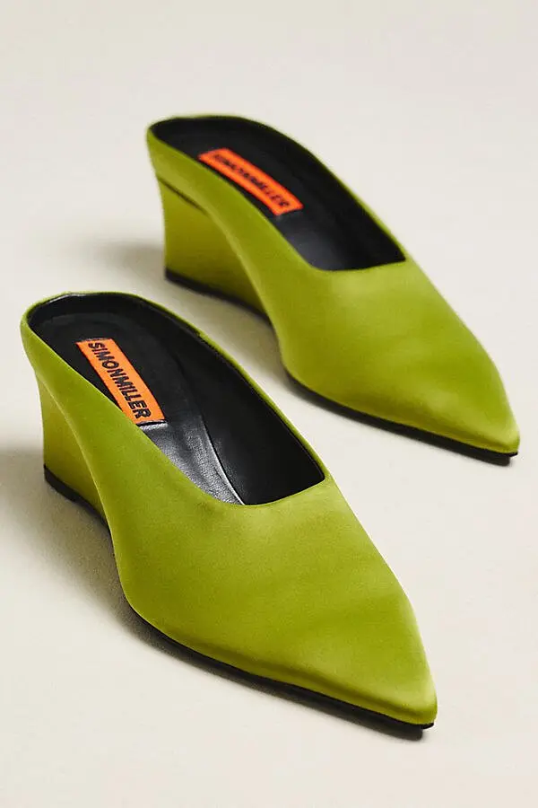 SIMONMILLER Gala Poted-toe Wedge Mules