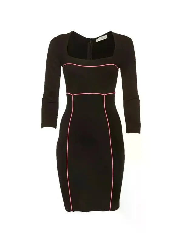 Versace Piped-trim Shift Mini Dress