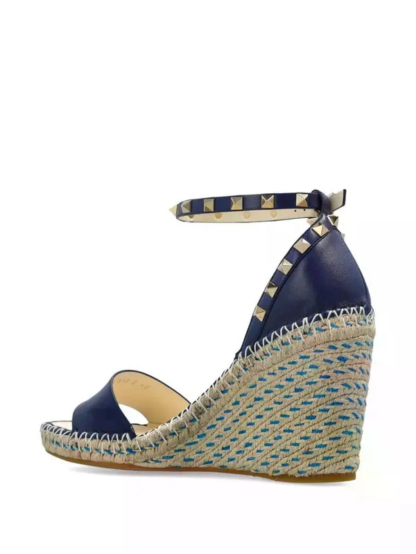 Valentino Garavani Rockstud Leather Wedge Sandals