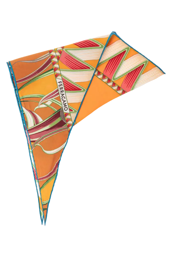 FERRAGAMO Triangular Scarf With Print `giada - Orange