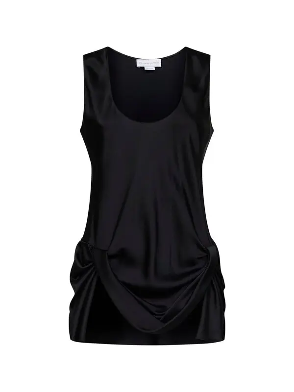 Stella McCartney Black Satin Draped Top - Multicolor