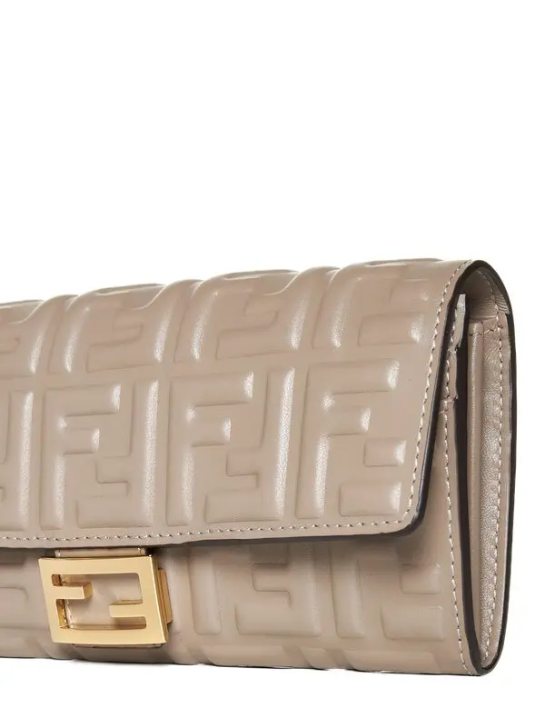 Fendi Taupe Nappa Leather Wallet