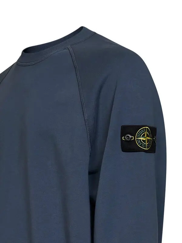 Stone Island Cotton Crewneck Sweatshirt With Raglan Sleeves - Multicolor