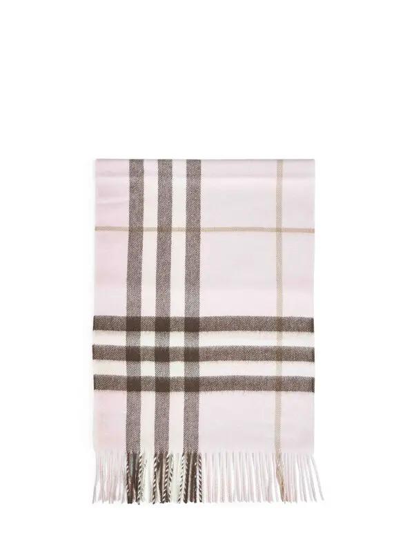 Burberry Bow Pink Check Cashmere Scarf - Multicolor