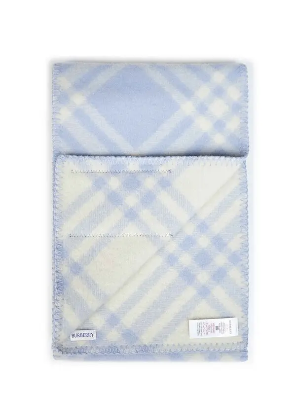 Burberry Dive Blue Check Wool Scarf