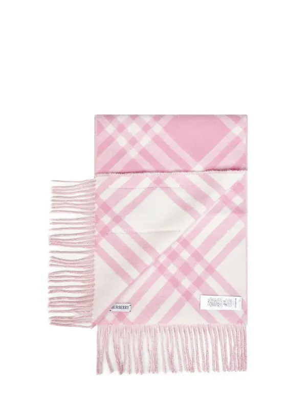 Burberry Sugar Pink Double-face Check Cashmere Scarf