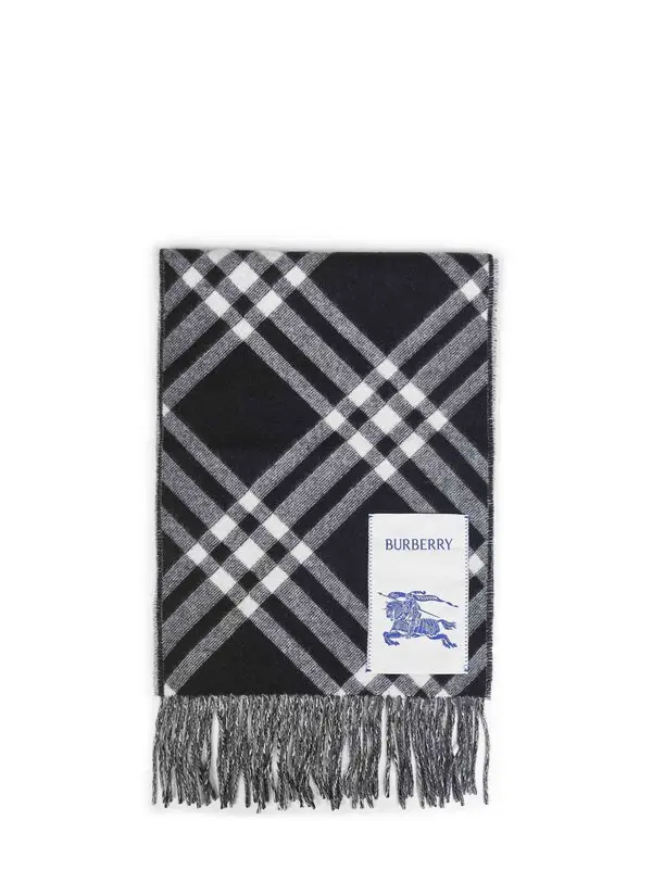 Burberry Black Double-face Check Cashmere Scarf - Multicolor