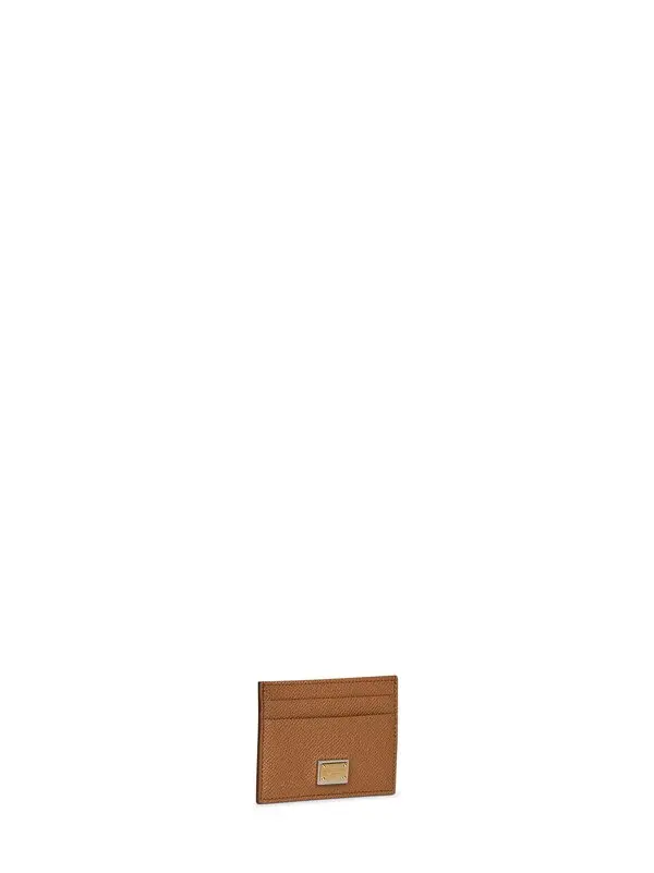Dolce & Gabbana Caramel Dauphine Calf Leather Card Holder - Multicolor