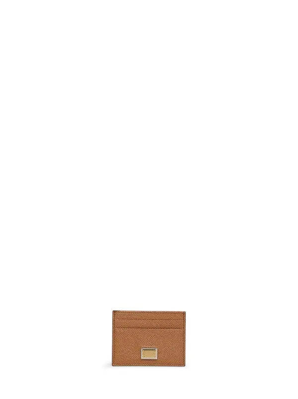 Dolce & Gabbana Caramel Dauphine Calf Leather Card Holder - Multicolor