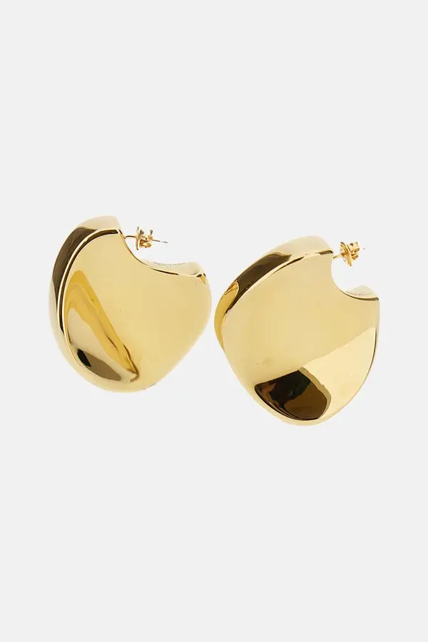 Bottega Veneta Sterling Silver 18k Gold Finish Hoop Earrings - Multicolor