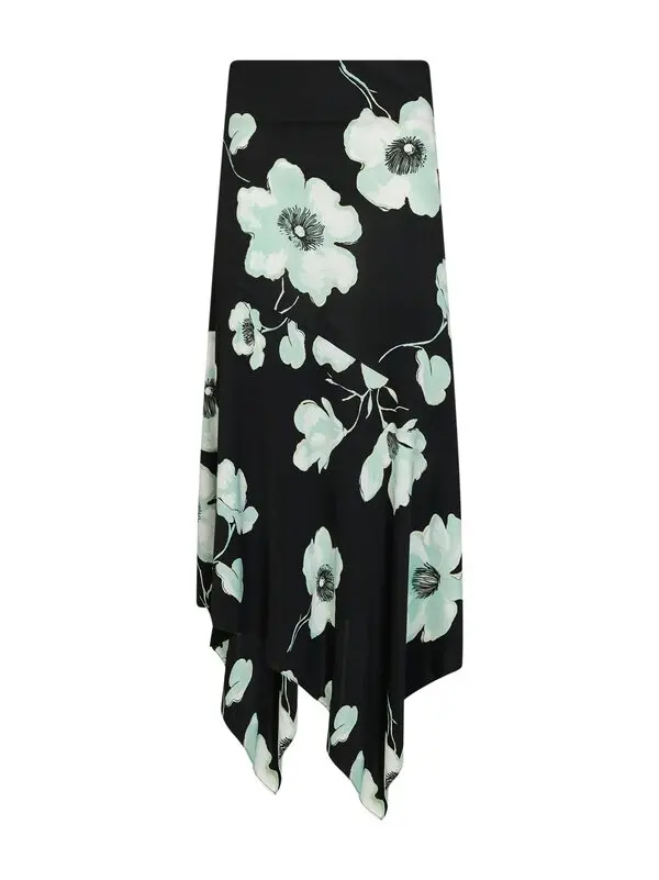 Alaïa Asymmetric Printed Midi Skirt - Multicolor