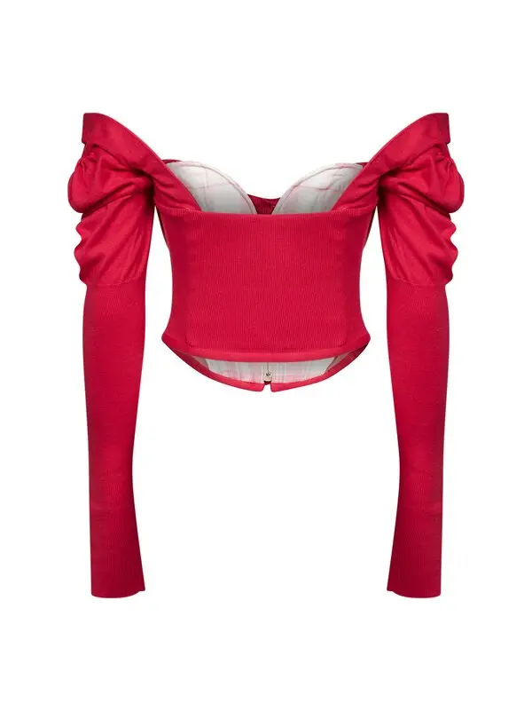 VIVIENNE WESTWOOD Knit Corset Draped Cardigan