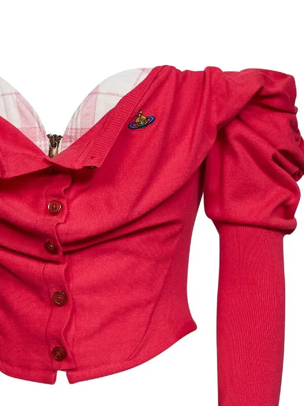 VIVIENNE WESTWOOD Knit Corset Draped Cardigan