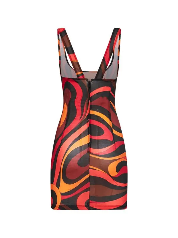 Emilio Pucci Marmo Print Mesh Mini Dress - Multicolor