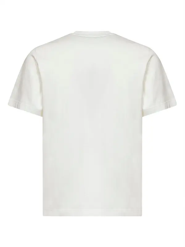 Burberry Chalk White Cotton T-shirt With Knight Patch