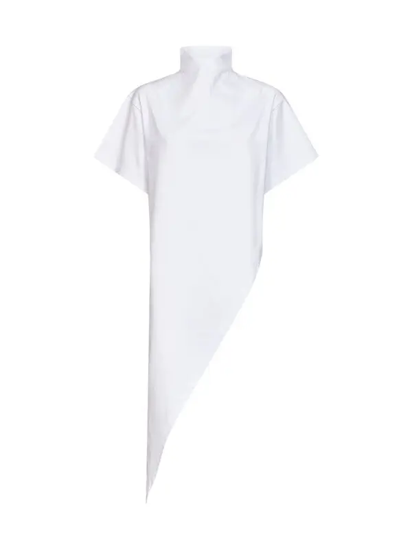 Alaïa White Cotton Jersey Triangle Long T-shirt - Multicolor