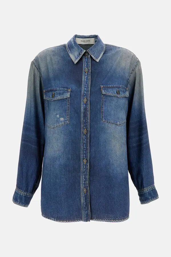GOLDEN GOOSE Patty Oversize Denim Shirt - Multicolor