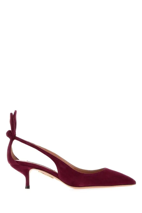 AQUAZZURA Bow Tie Pump 50 Suede And Nappa Leather - Purple