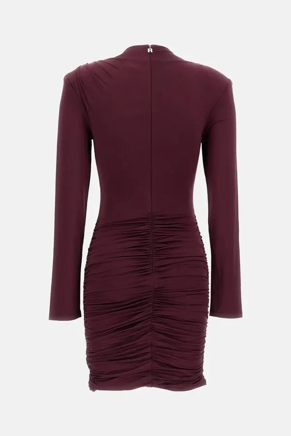 ROTATE BY BIRGER CHRISTENSEN Long Sleeve High Neck Drapey Mini Dress