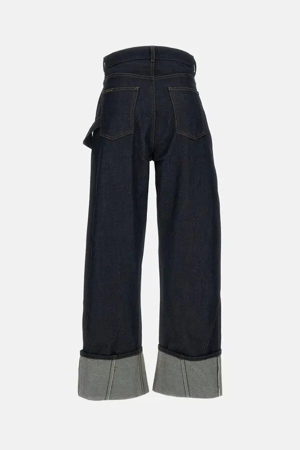 JW Anderson Twisted Turn-up Workwear Denim Jeans - Multicolor